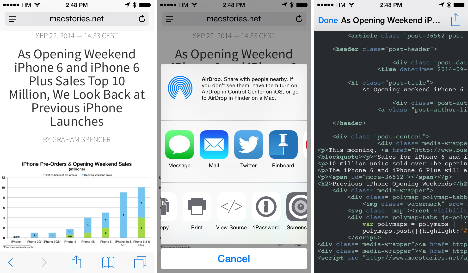 View Source Code In Safari With An Action Extension MacStories