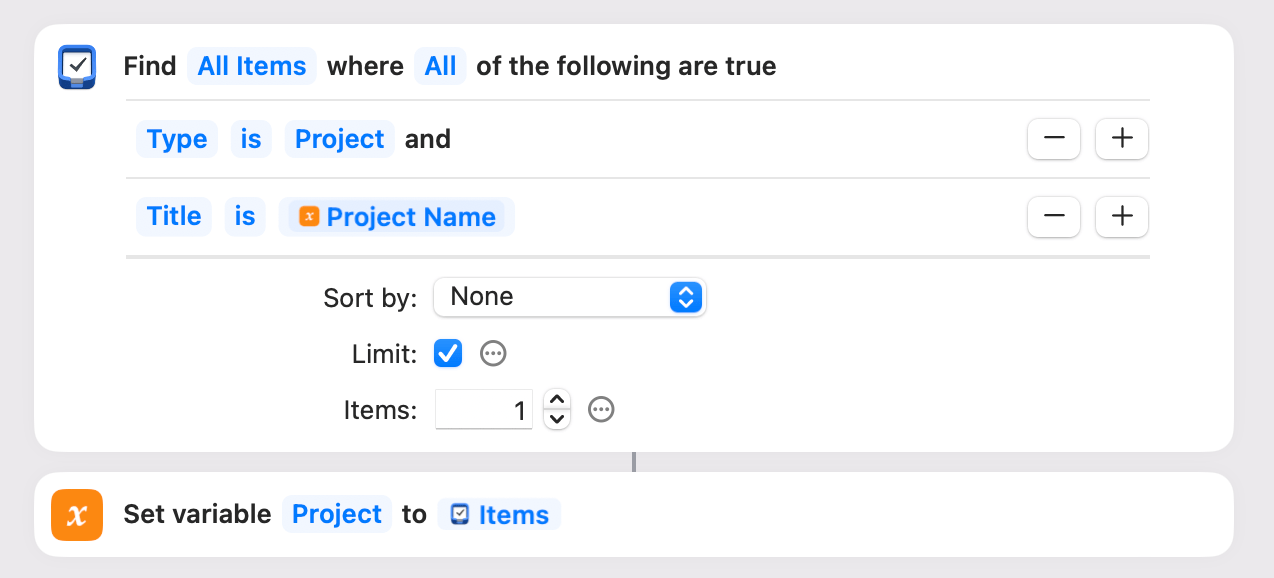 Finding Things Projects and Headings with Shortcuts - Club MacStories