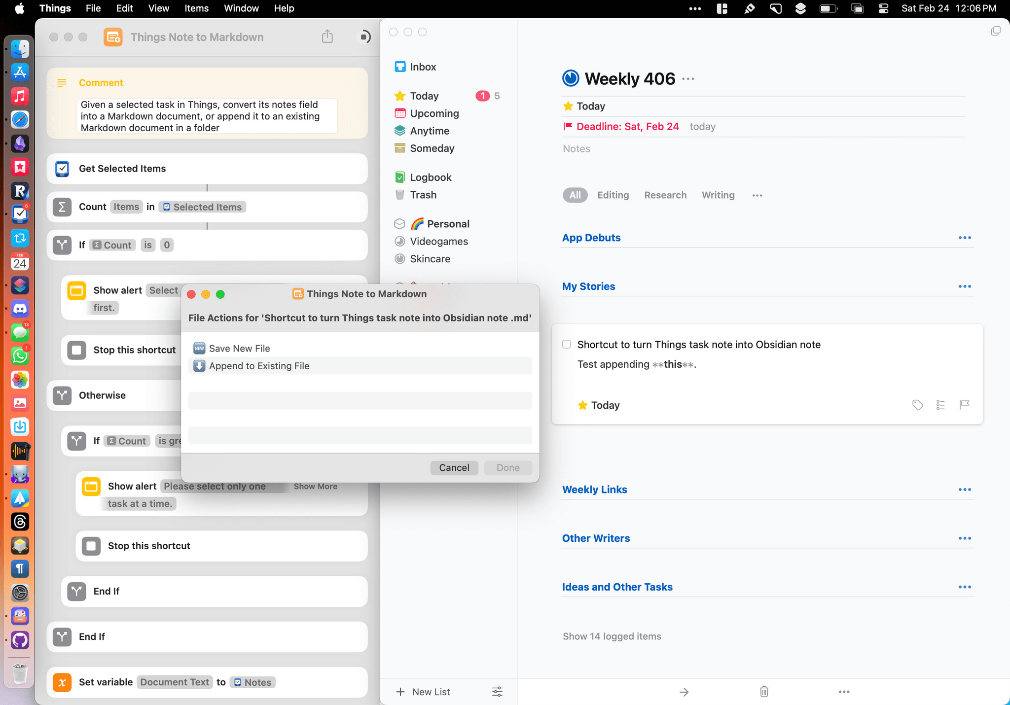 Turning a Things Task's Notes into a Markdown Document - Club MacStories