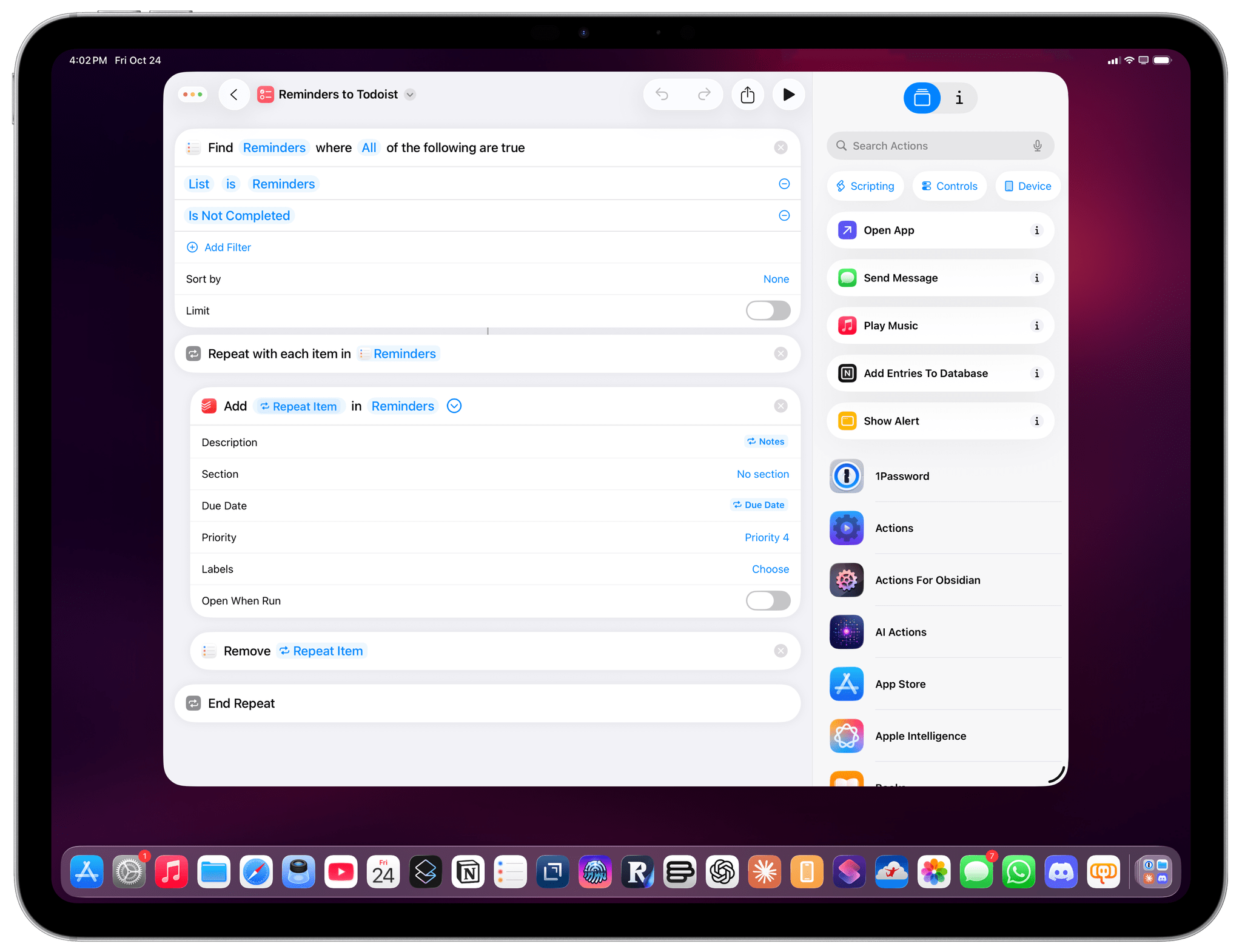 Automatically Moving Reminders to Todoist with Shortcuts Automations ...