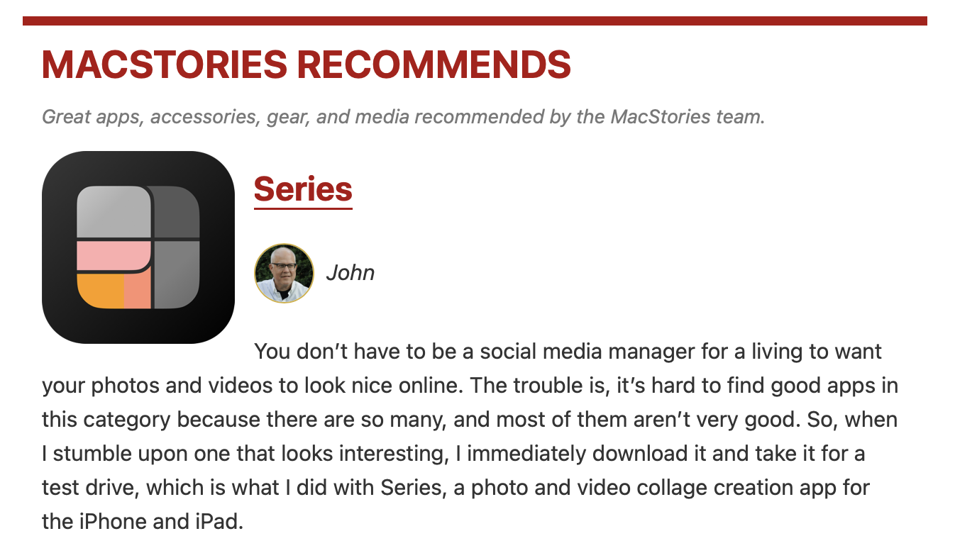 John Voorhees :premier: (@johnvoorhees@macstories.net) - MacStories on Mastodon